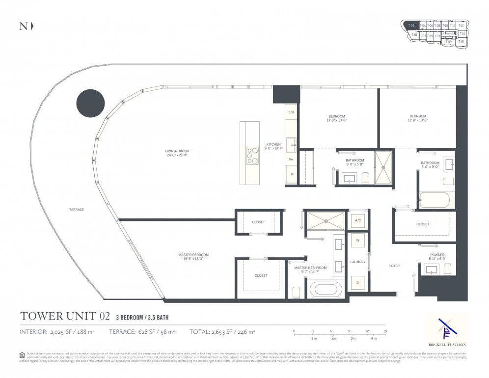 Floor Plan Model Res02, Line02 atBRICKELL FLATIRON , Miami
