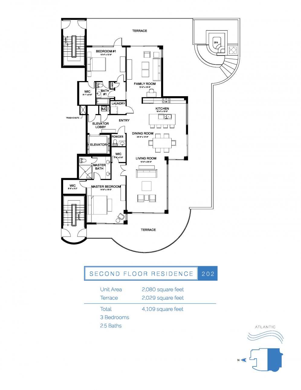 Floor Plan Model 202, Line202 atThe Wave on Bayshore, Fort Lauderdale